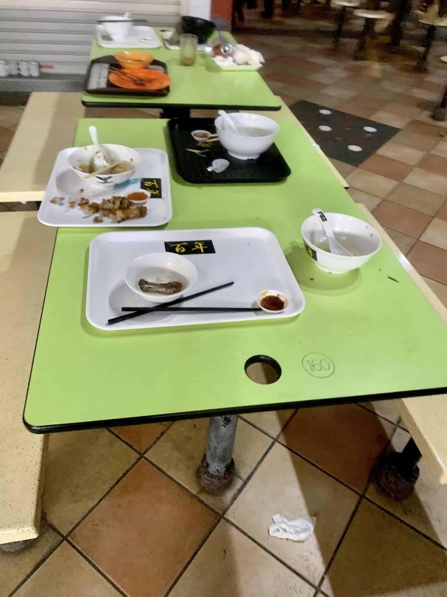 Dirty dishes pile up at Albert Food Centre amid cut in cleaning staff ...