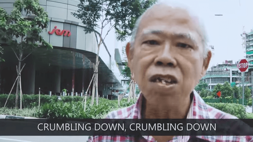 Dissatisfied old man makes music video of "SG Buildings Crumbling Down ...
