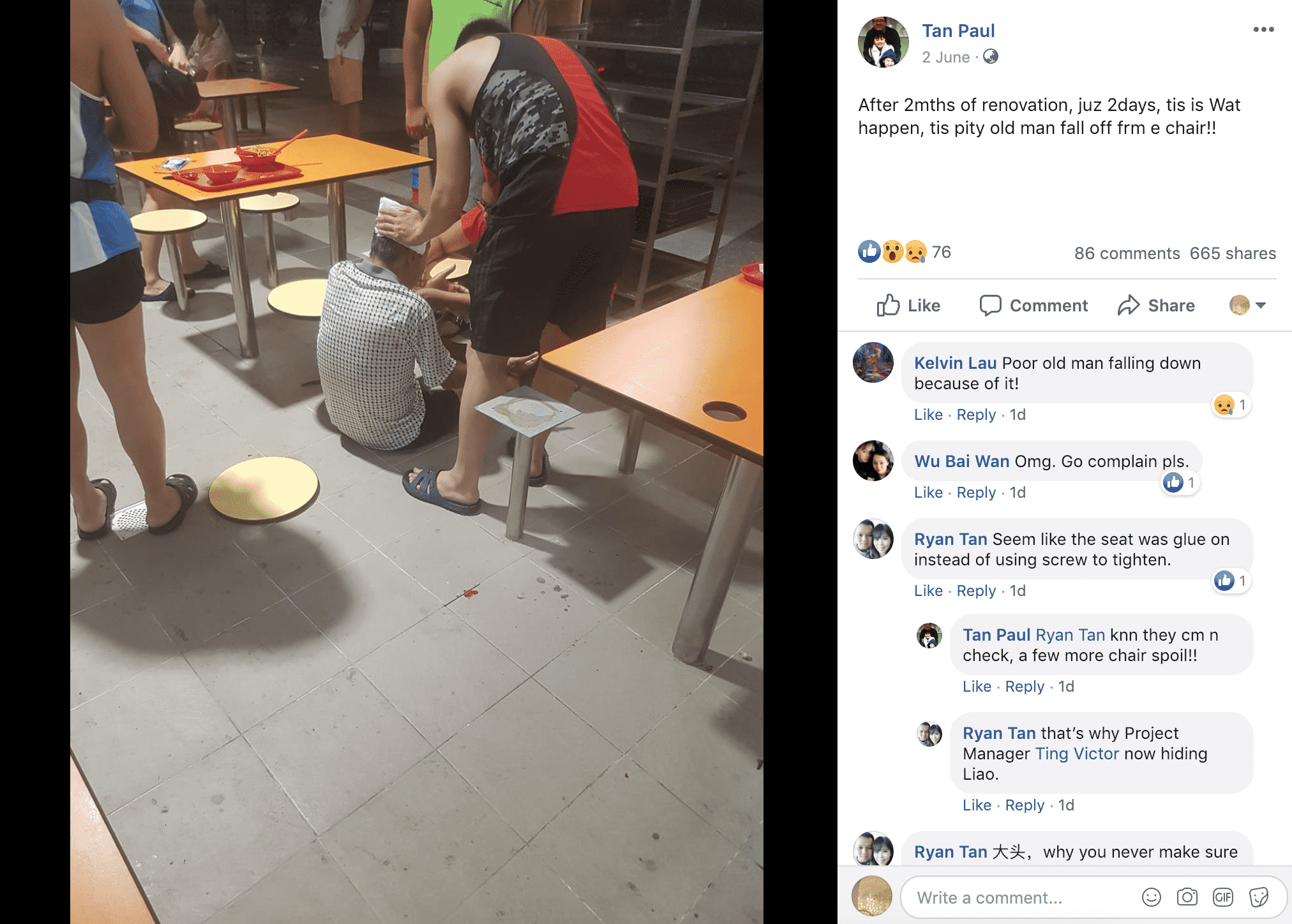 Netizens outraged by "shoddy" renovation at Teck Ghee Square hawker ...