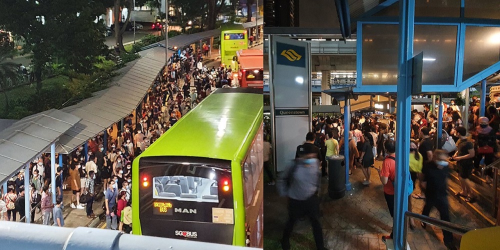Long crowds spotted after power fault disrupts MRT services on North ...