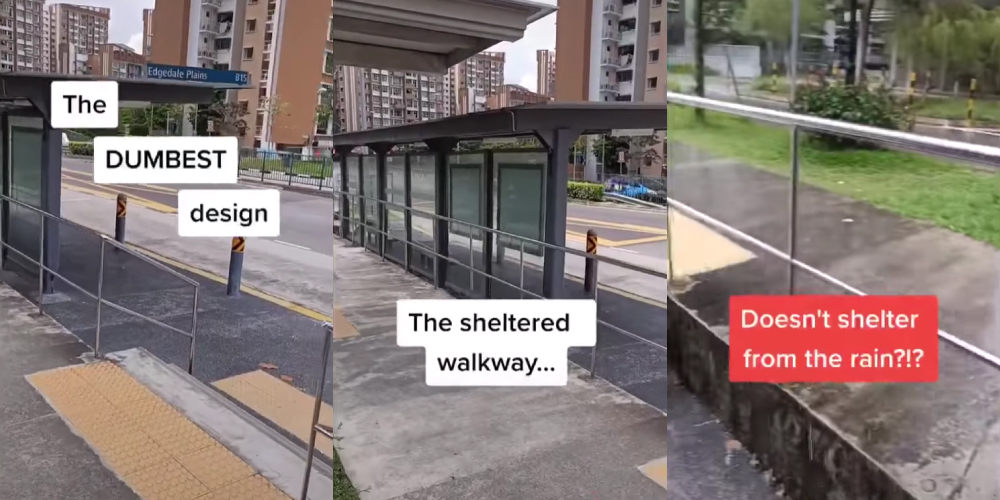 Netizen slams poor design of sheltered walkway at Edgedale Plains bus ...