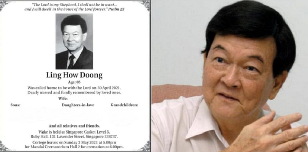 Former SDP chairman Ling How Doong dies at age 85 - The Online Citizen