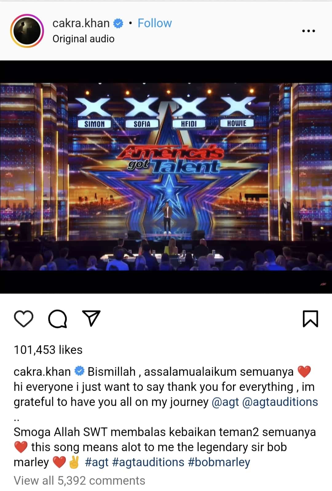 Indonesian singer, Cakra Khan, shows stunning performance in America's ...